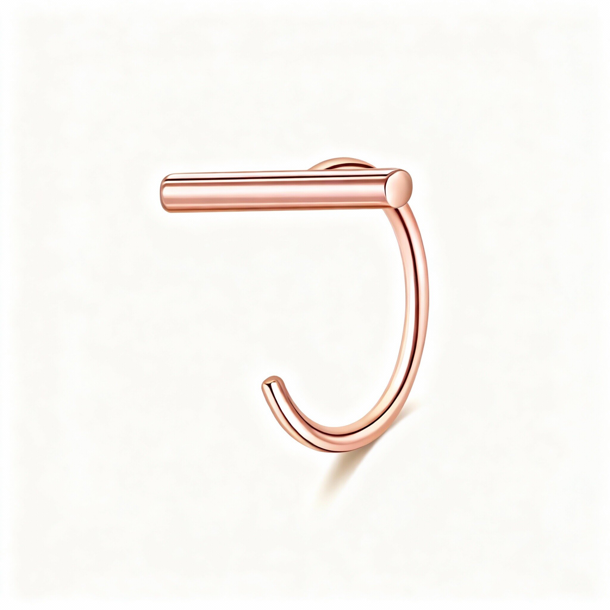 10K Rose Gold Bar Nose Ring